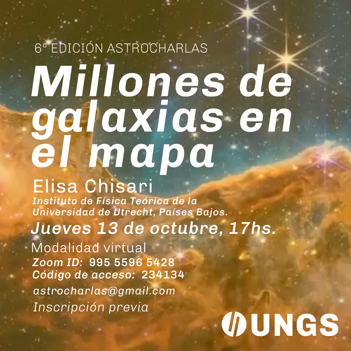 Millones de galaxias en el mapa, el tema de la próxima astrocharla - UNGS