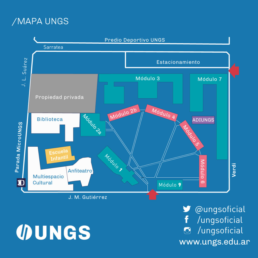 Mapa de la UNGS y listado de aulas - UNGS